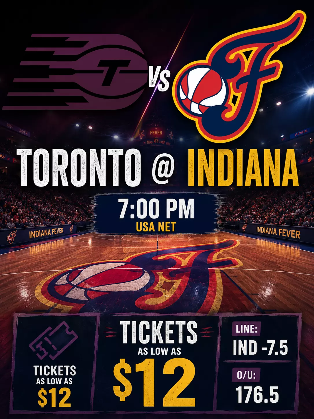 WNBA: Toronto Tempo @ Indiana Fever Game Details